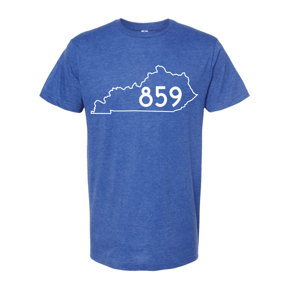 859 Area Code in State T-Shirt – Kentucky Branded